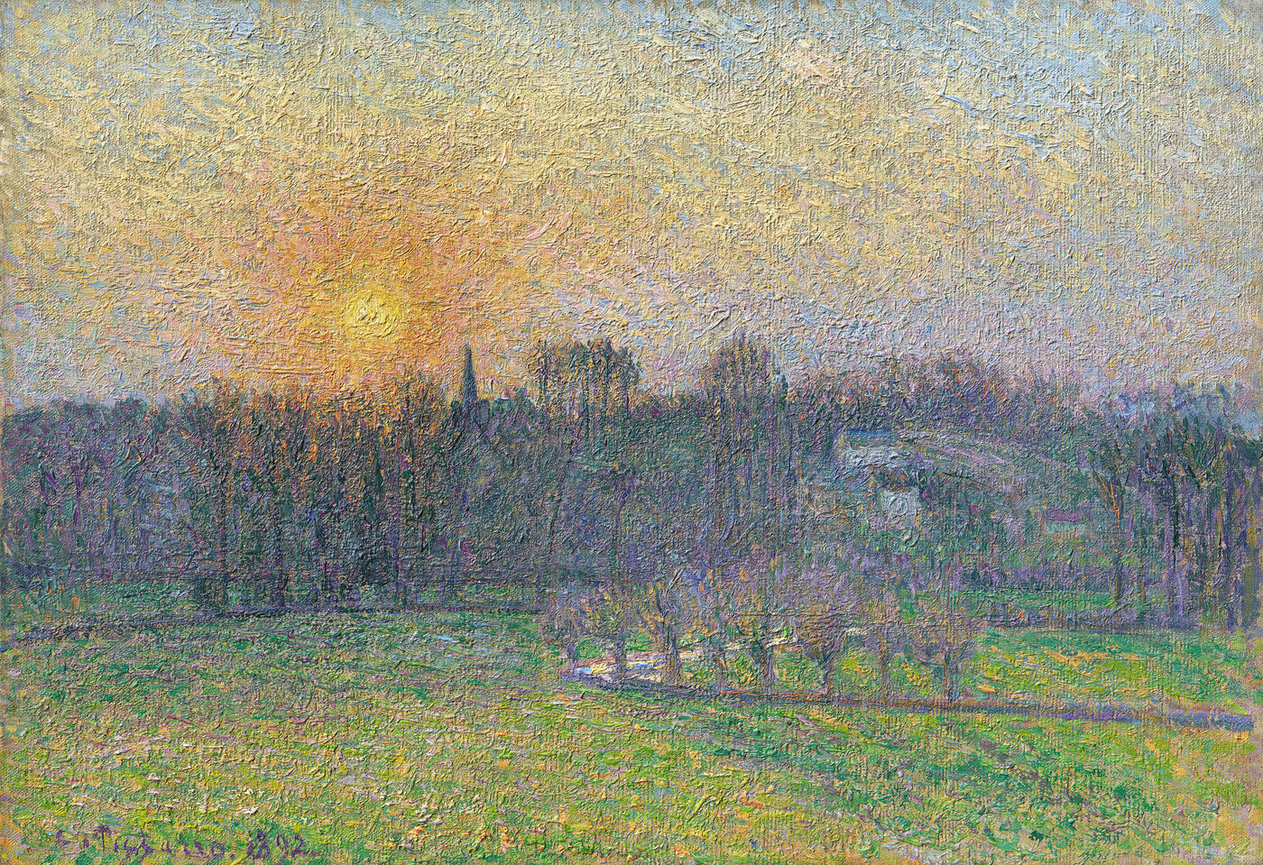 Museum Barberini | Camille Pissarro: Blick auf Bazincourt, Sonnenuntergang Museum Barberini | Camille Pissarro: Blick auf Bazincourt, Sonnenuntergang